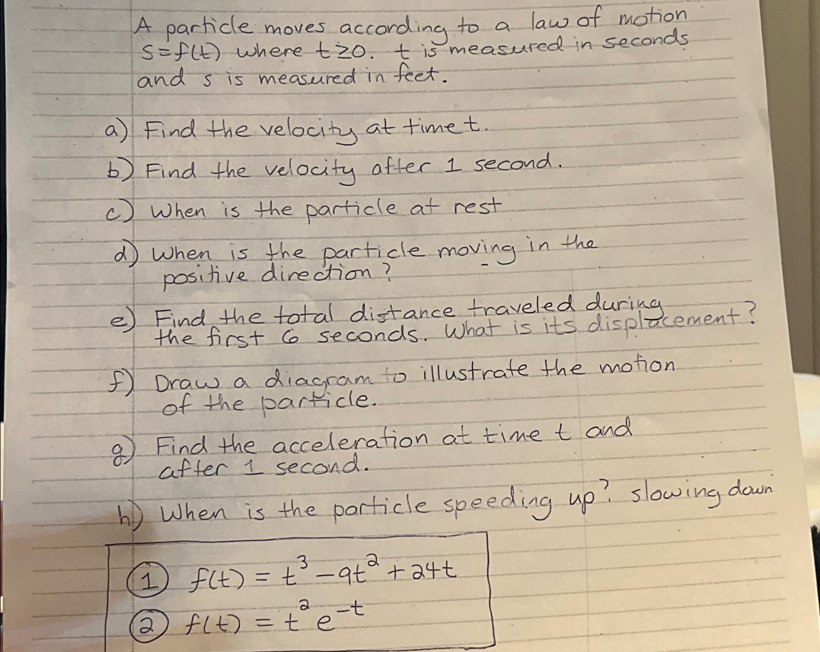 Solved A particle moves according to a law of motion S=f(t) | Chegg.com