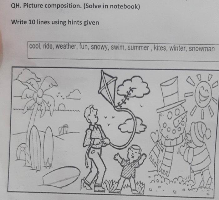 QH. Picture composition. (Solve in notebook) Write 10 | Chegg.com