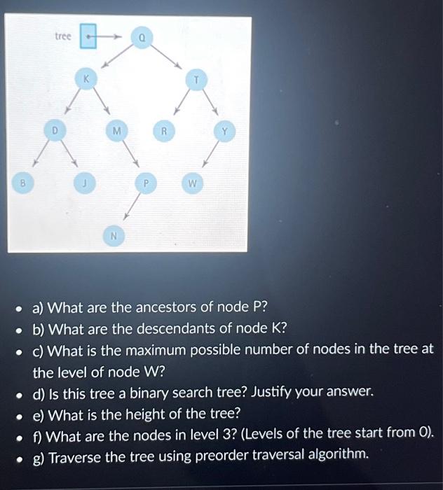 Solved A What Are The Ancestors Of Node P B What Are The 