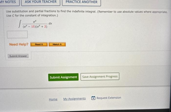 Solved Use substitution and partial fractions to find the | Chegg.com