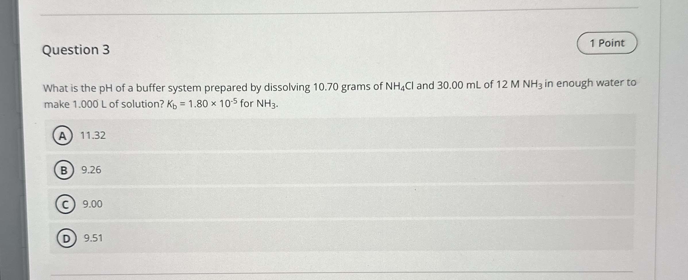 Solved Question 3What is the pH of a buffer system prepared | Chegg.com