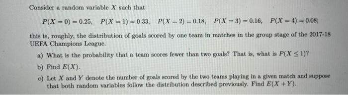 Solved Consider a random variable X such that | Chegg.com