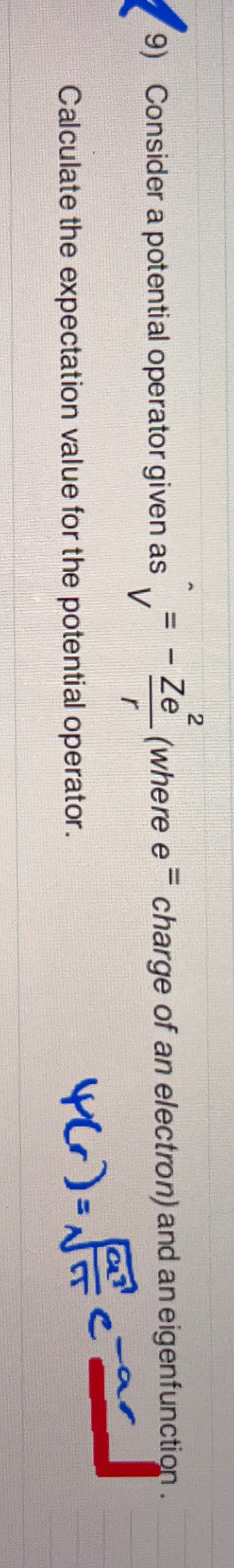 Solved Consider a potential operator given as | Chegg.com