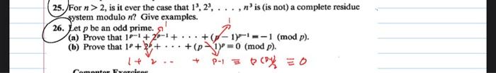 Solved 25. For n>2, is it ever the case that 13,23,…,n3 is | Chegg.com