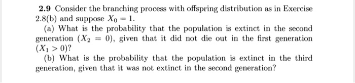 2.9 Consider the branching process with offspring | Chegg.com