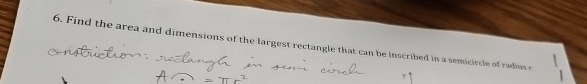 Solved Find the area and dimensions of the largest rectangle | Chegg.com