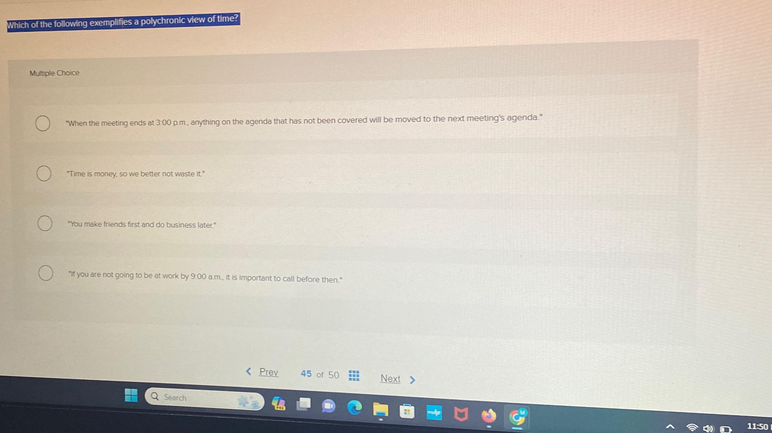 Solved Which of the following exemplifies a polychronic view | Chegg.com