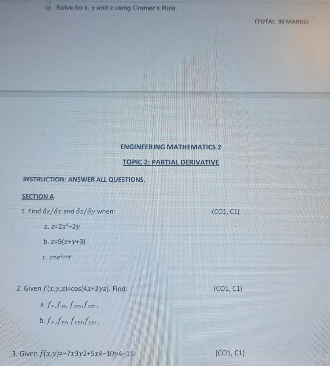 Solved Question 1 (C01, C2, P01) [16 marks] For the | Chegg.com