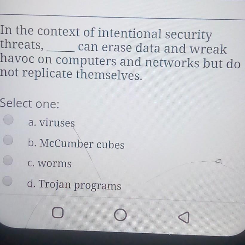 Solved In the context of intentional security threats, can | Chegg.com