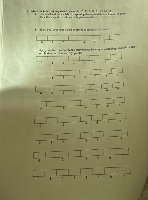Solved URGENTDATA STRUCTURE20. Given the following sequence | Chegg.com