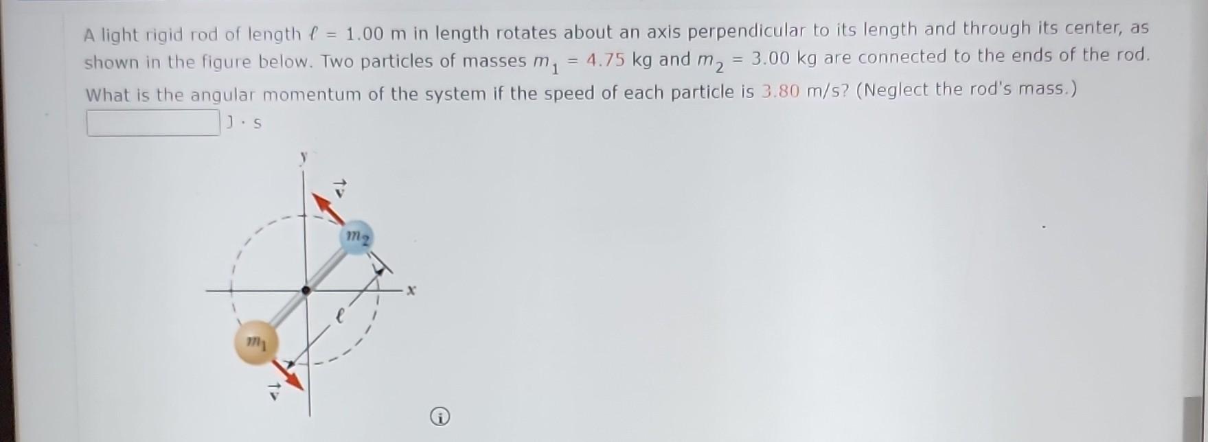 Solved A light rigid rod of length ℓ=1.00 m in length | Chegg.com