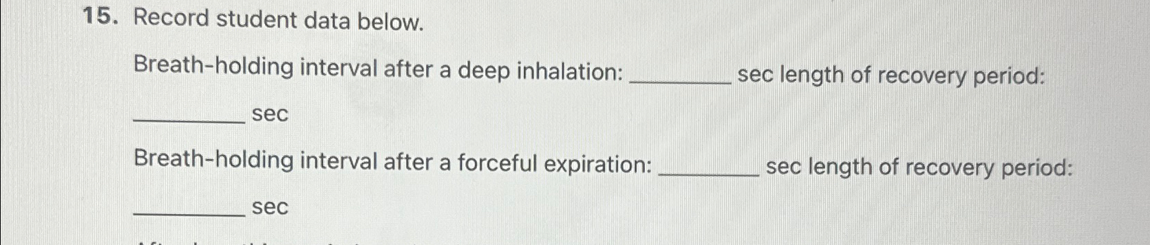 Record student data below.Breath-holding interval | Chegg.com