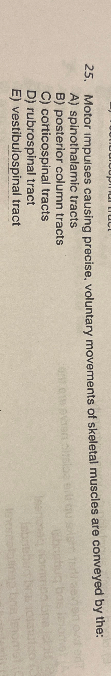 Solved Motor impulses causing precise, voluntary movements | Chegg.com