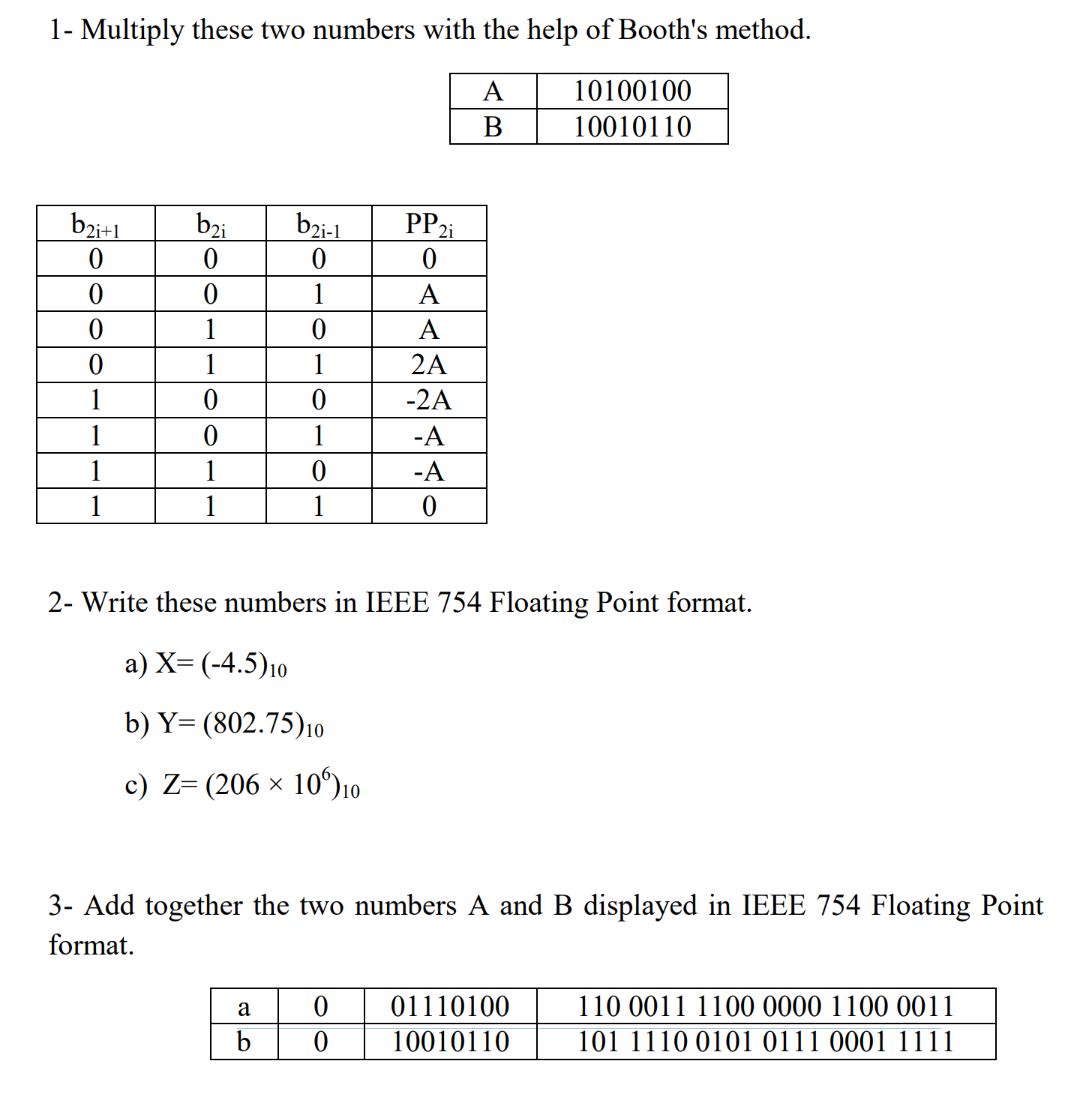 Solved 1- ﻿Multiply these two numbers with the help of | Chegg.com