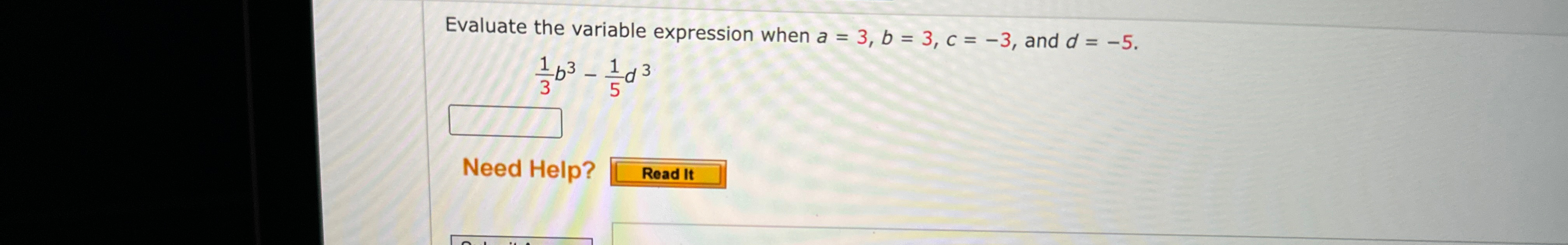 Solved Evaluate the variable expression when a=3,b=3,c=-3, | Chegg.com