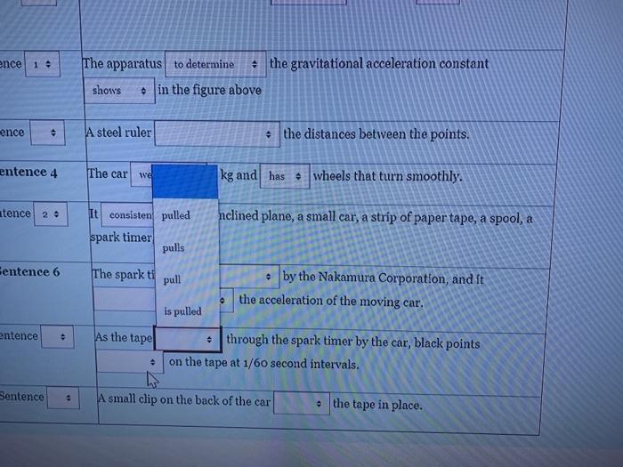 Solved Sentence 10 The apparatus to determine • the | Chegg.com
