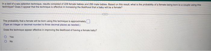 Solved In a sost of a sox-selection tochnique, results | Chegg.com