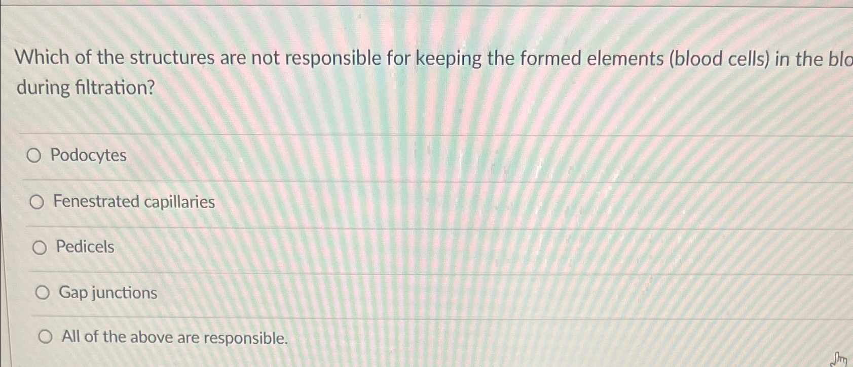 Solved Which of the structures are not responsible for | Chegg.com