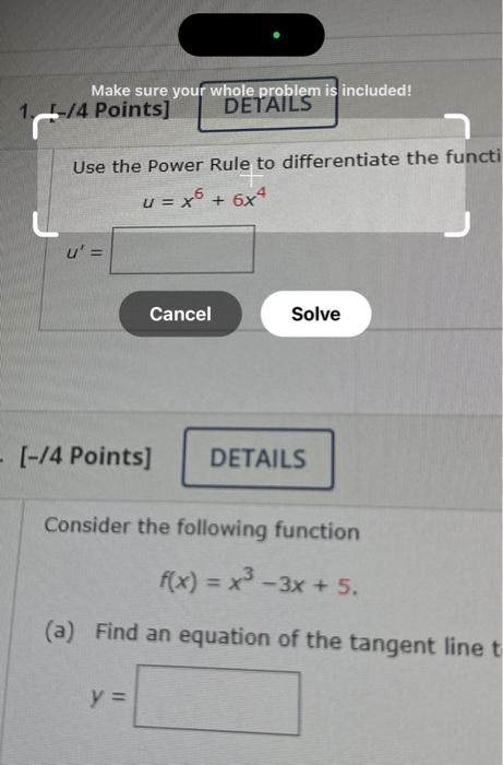 Use the Power Rule to differentiate the functi | Chegg.com