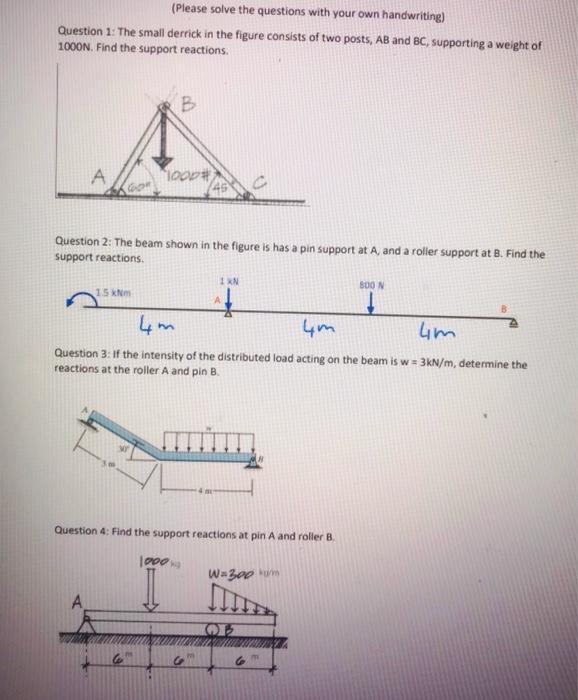 Solved (Please solve the questions with your own | Chegg.com