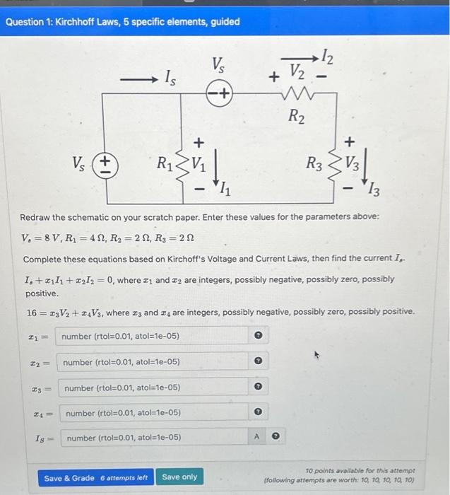 Solved Va=8V,R1=4Ω,R2=2Ω,R3=2Ω Complete these equations | Chegg.com