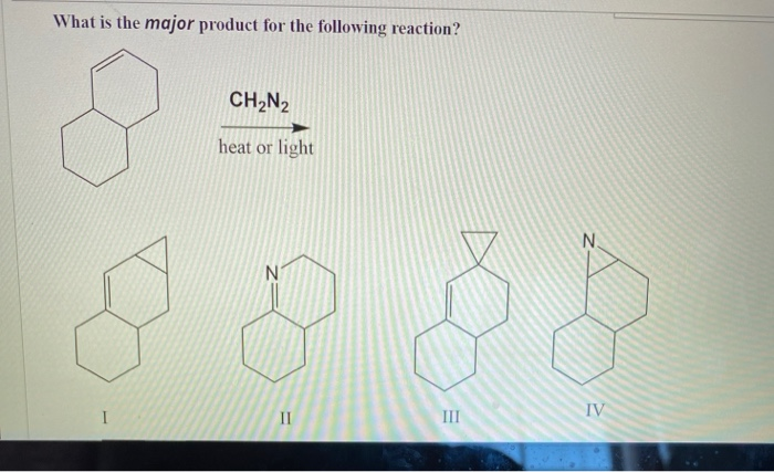 Solved What is the major product for the following reaction? | Chegg.com
