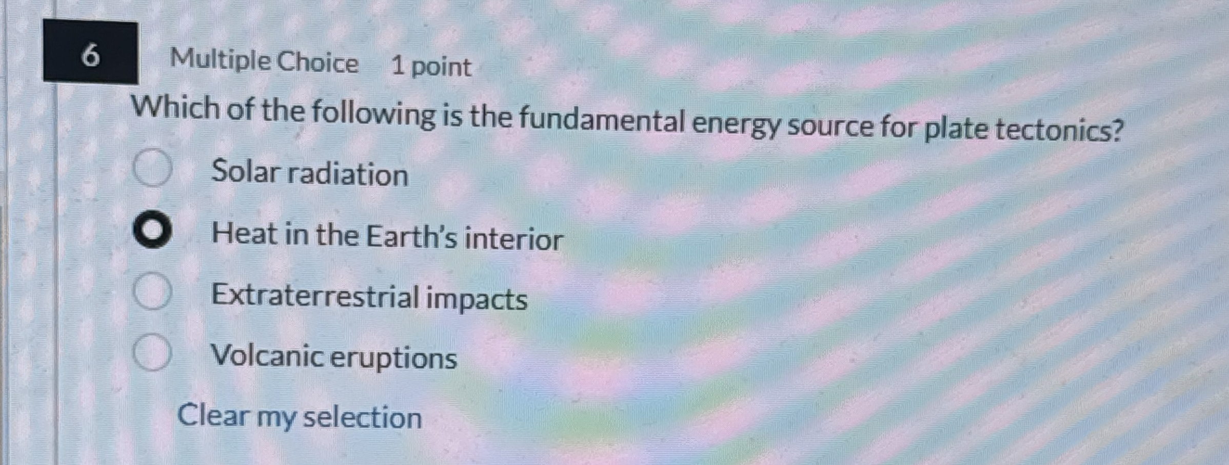 Solved 6Multiple Choice1 ﻿pointWhich of the following is the | Chegg.com