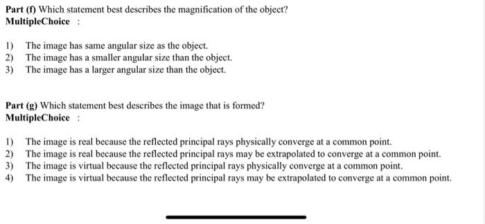 Solved Part (f) Which statement best describes the | Chegg.com