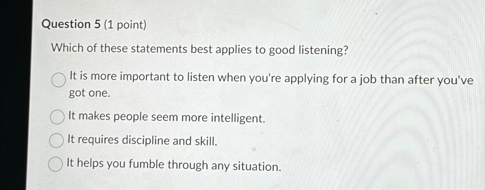 Solved Question 5 (1 ﻿point)Which of these statements best | Chegg.com