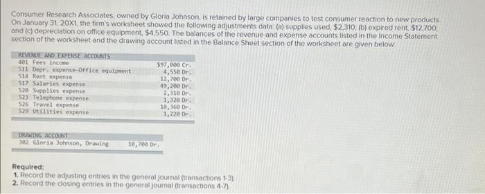 Solved Consumer Research Associates, owned by Gloria | Chegg.com