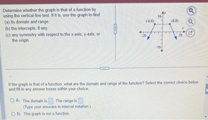 Solved Determine whether the graph is that of a function by | Chegg.com