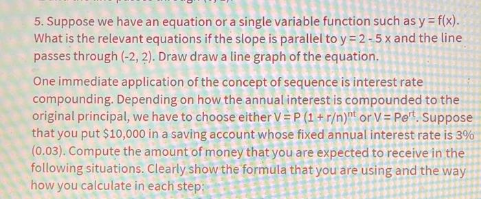 Solved 5. Suppose we have an equation or a single variable | Chegg.com
