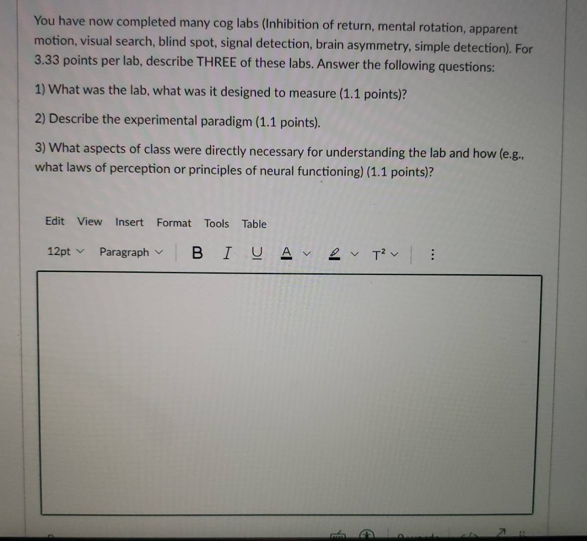 Solved You have now completed many cog labs (Inhibition of | Chegg.com