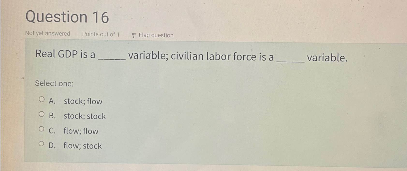 Solved Question 16Not yet answeredPoints out of 1₹ Flag | Chegg.com Solved Question 16Not yet answeredPoints out of 1₹ Flag | Chegg.com