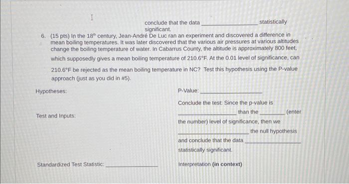 Performing a Formal Hypothesis Test 4. (a) (15 pts) | Chegg.com