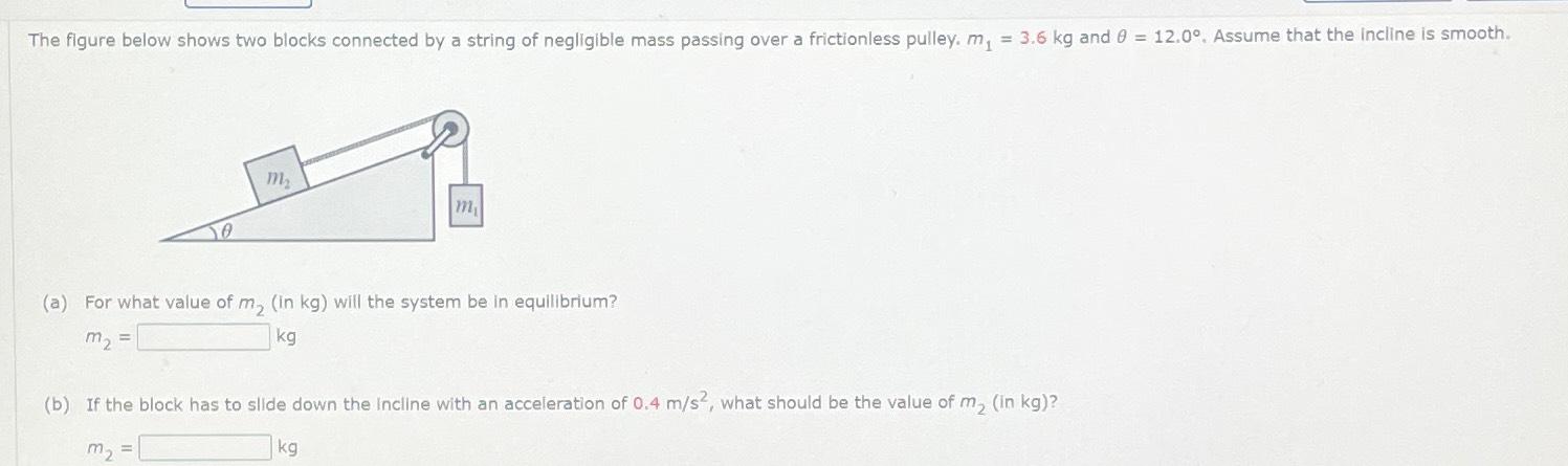 Solved The figure below shows two blocks connected by a | Chegg.com