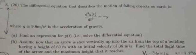 Solved 3 (26) The differential equation that describes the | Chegg.com
