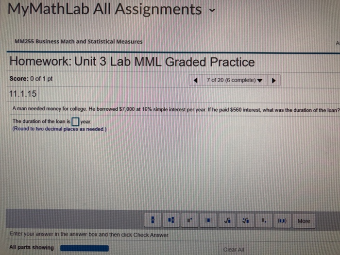 MyMathLab All Assignments MM255 Business Math and | Chegg.com