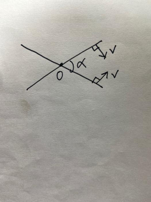 Solved Find the speed of the intersection point O of the two | Chegg.com