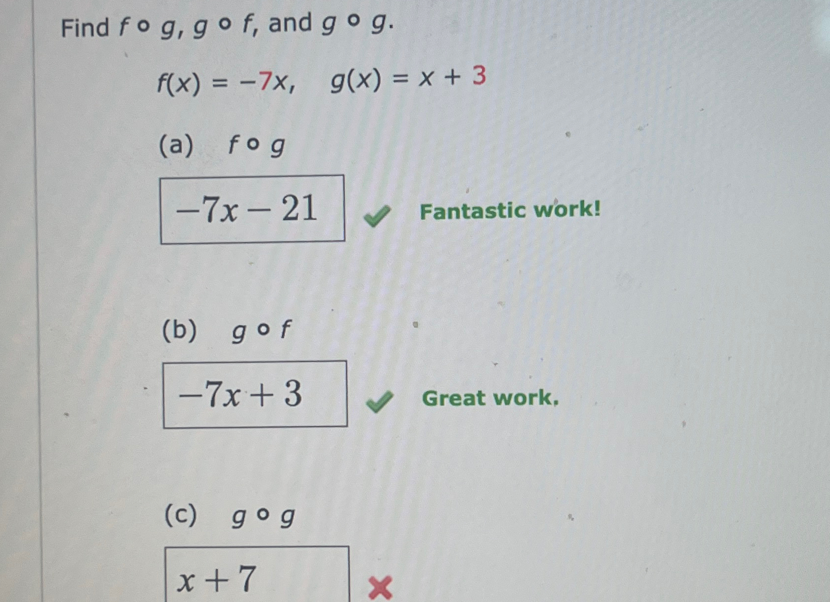 Solved Find f@g,g@f, ﻿and | Chegg.com