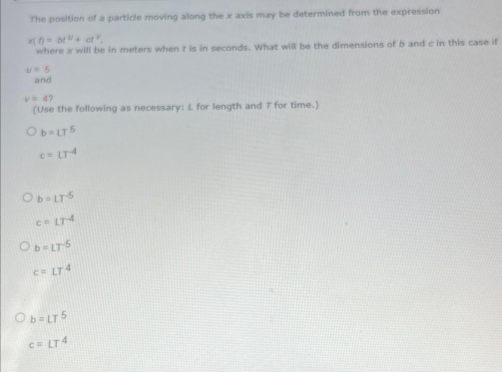 Solved The position of a particle moving along the x ﻿axis | Chegg.com