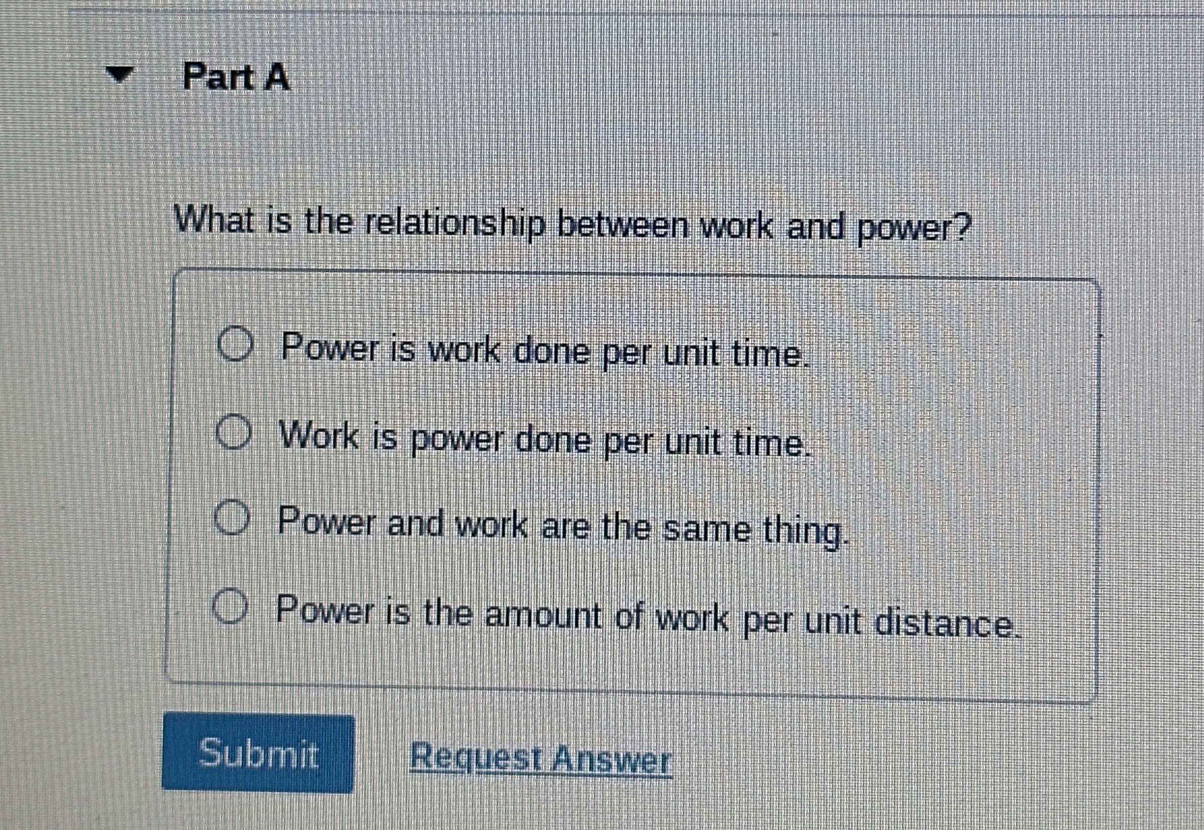 Solved Part AWhat is the relationship between work and | Chegg.com