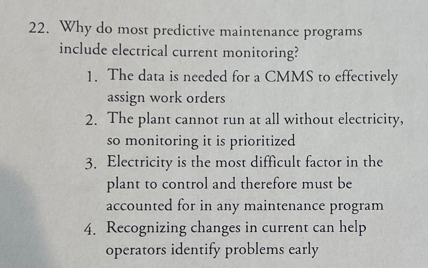 Solved Why do most predictive maintenance programs include | Chegg.com