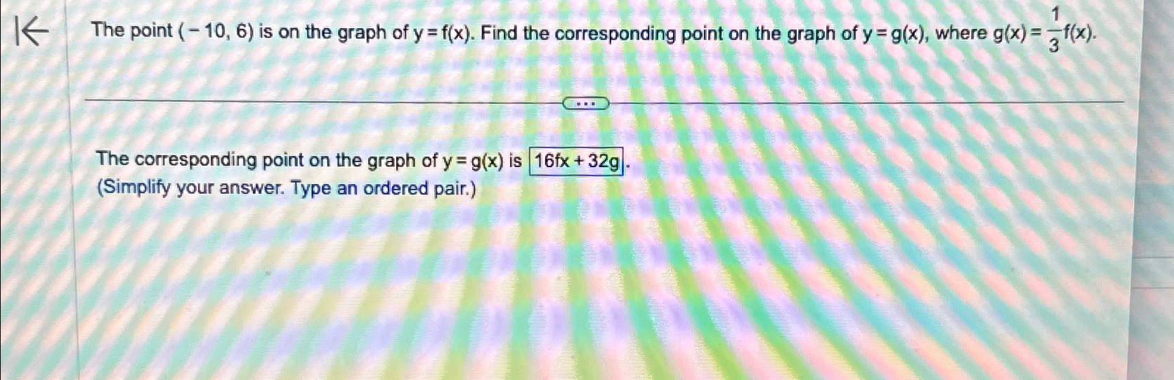 Solved The point (-10,6) ﻿is on the graph of y=f(x). ﻿Find | Chegg.com