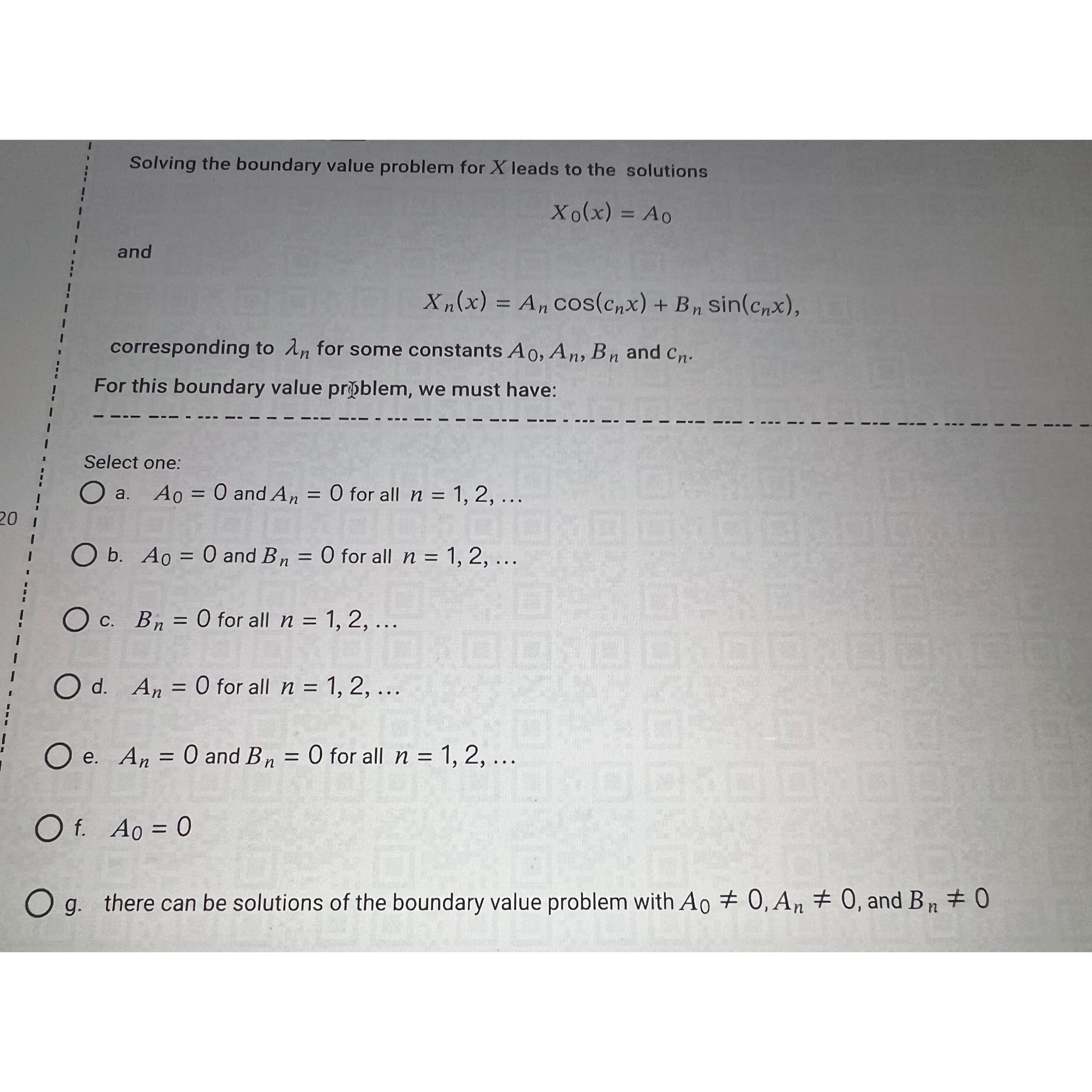 Solved Solving the boundary value problem for x ﻿leads to | Chegg.com