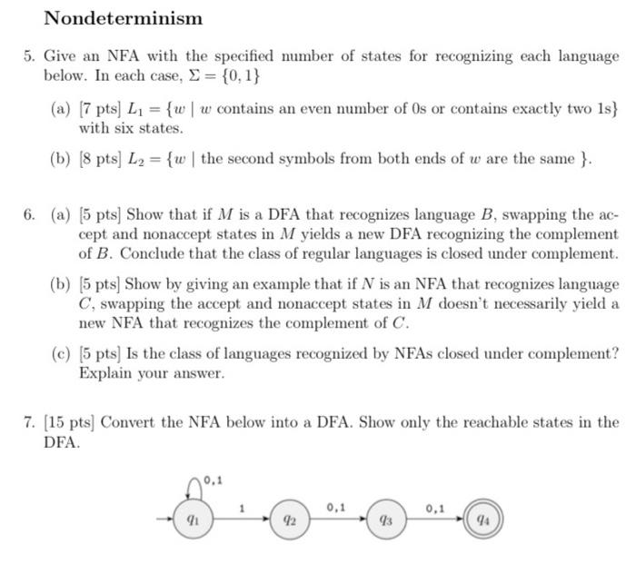 Solved Regular Languages: Finite Automata 1. Give DFAs that | Chegg.com