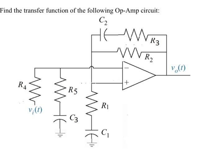 Solved Find the transfer function of the following Op-Amp | Chegg.com