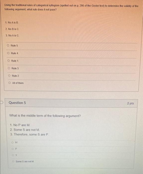 Using the traditional rules of categorical syllogism | Chegg.com