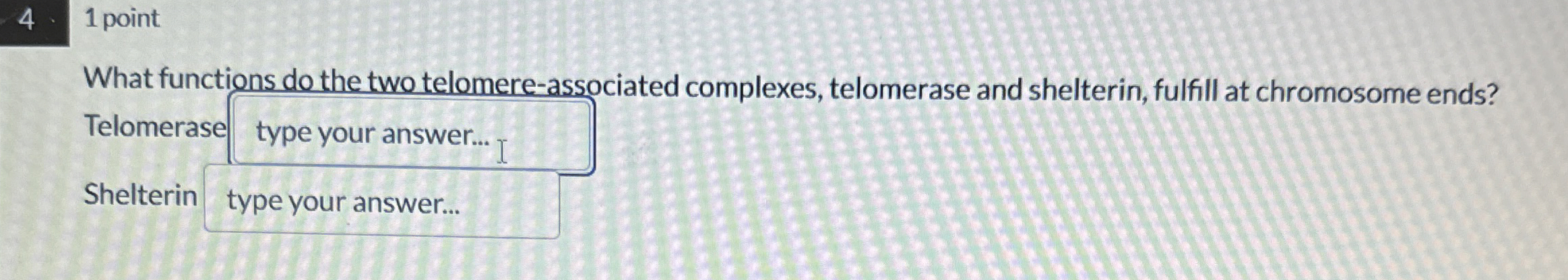 Solved 1 ﻿pointWhat functions do the two telomere-associated | Chegg.com
