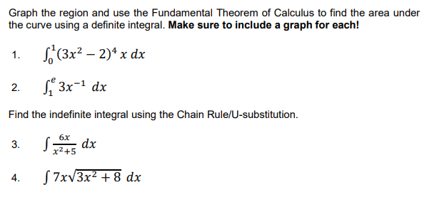 Solved ∫1e3x-1dxFind the indefinite integral using the Chain | Chegg.com